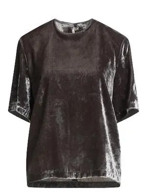 Alpha Studio Solid Velvet Top - Khaki