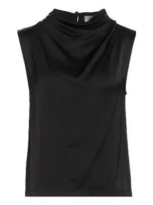 OTTOD'AME Satin Sleeveless Top - Black