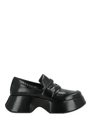 VIC MATIE Loafers In Glossed Leather - Black