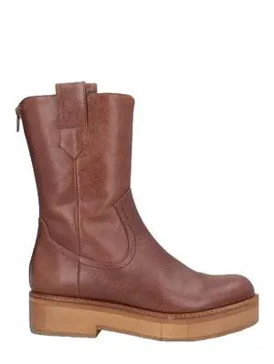 PALOMA BARCELO Ankle Boots In Leather With Platform - Brown