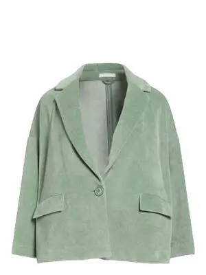 CIRCOLO 1901 Velvet Single-breasted Blazer - Green