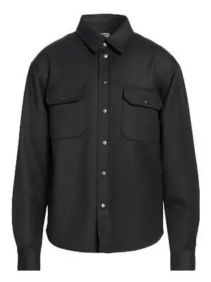 Alpha Studio Shirt Size Polyester, Virgin Wool, Elastane - Black