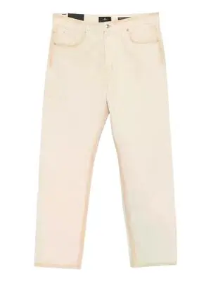 7 For All Mankind Cotton Straight Leg Jeans - Neutrals