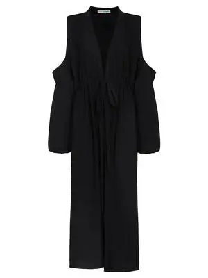 OLYMPIAH Jussi Cold-shoulder Midi Dress - Black