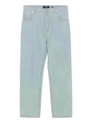 Fendi Cotton-blend Straight-leg Jeans - Blue
