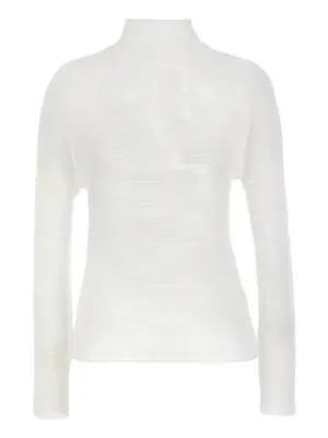 Issey Miyake High-neck Top - White