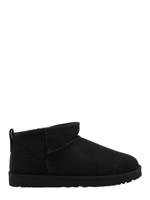 UGG Classic Ultra Mini Suede Ankle Boots - Black