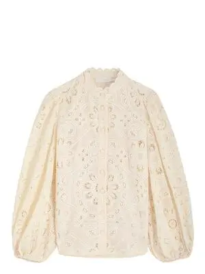 ZIMMERMANN Rhiannon Embroidered Cotton Blouse