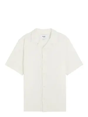 WAX LONDON Waffle Cotton Shirt - Ecru