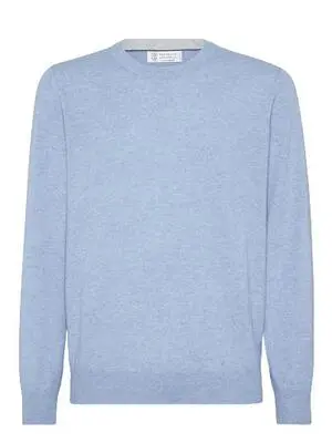 Brunello Cucinelli Cashmere Crew-neck Sweater - Denim