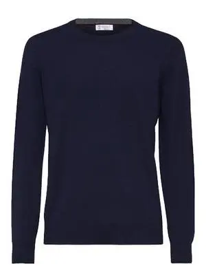 Brunello Cucinelli Cashmere Crew-neck Sweater - Navy Blue