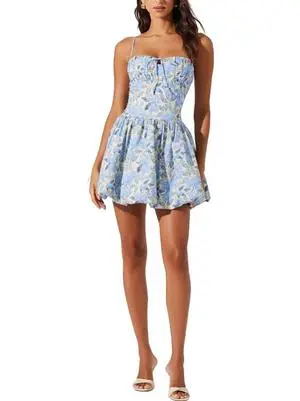 Astr The Label Floral Print Minidress - Blue Floral