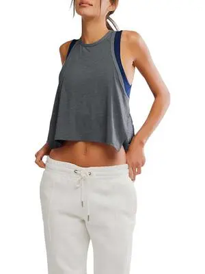 Free People Tempo Flash Finish Tank - Dark Shadow