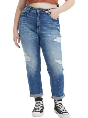 BAYEAS High-Waist Cuffed Mom Jeans