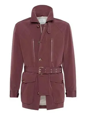 Brunello Cucinelli Belted Safari Jacket - Burgundy