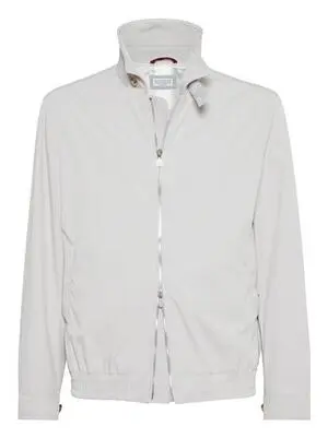Brunello Cucinelli Nylon Bomber Jacket Ivory
