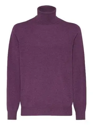 Brunello Cucinelli Turtleneck Cashmere Sweater - Purple