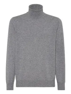 Brunello Cucinelli Turtleneck Cashmere Sweater - Slate