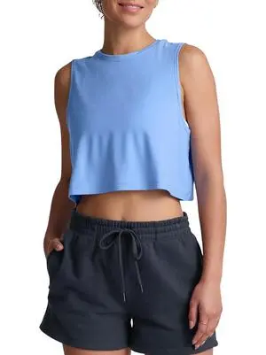 Beyond Yoga Featherweight Minimal Crop Tank Flower Blue Heather