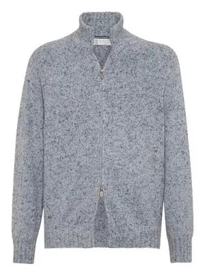 Brunello Cucinelli Zip-front Cashmere Cardigan - Light Blue Denim