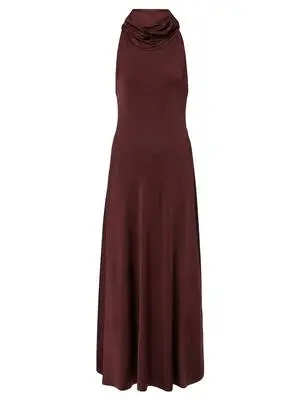Victoria Beckham Hooded Jersey Midi Dress - Brown