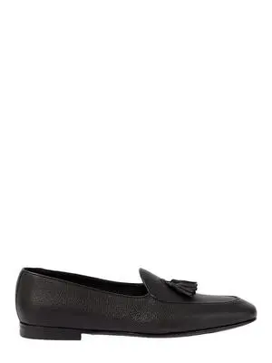 Manolo Blahnik Lennox Leather Loafers - Black