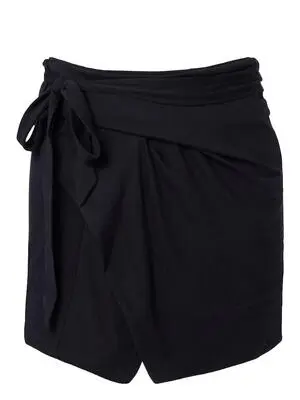 Isabel Marant Berenice Cotton Jersey Wrap Skirt - Black