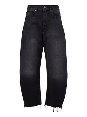 FRAME Bubble Crop High-rise Barrel-leg Jeans - Black