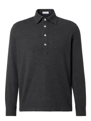 Brunello Cucinelli Cashmere Polo Sweater - Grey
