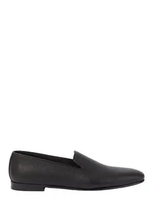 Manolo Blahnik Handmade Leather Loafers Black