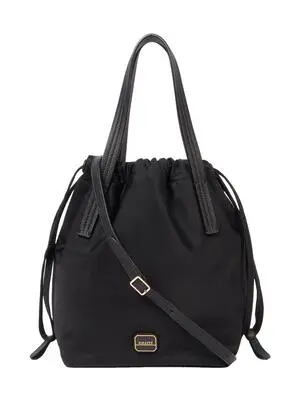 Khaite Rory Medium Leather-trimmed Bucket Bag - Black