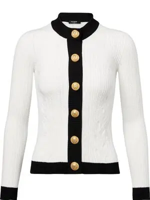 Balmain Cable-knit Cardigan - White