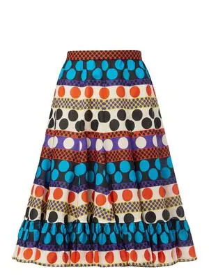 Valentino Garavani Printed Cotton Midi Skirt - Multicoloured