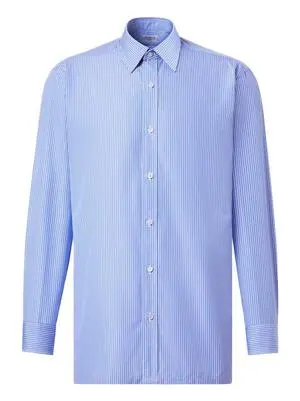 Charvet Striped Cotton Poplin Shirt - Blue