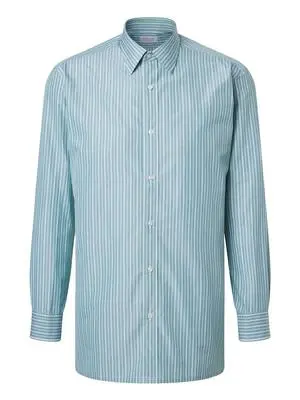 Charvet Striped Cotton Poplin Shirt - Green