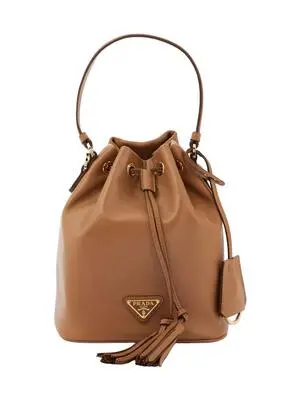 Prada Leather Bucket Bag - Brown