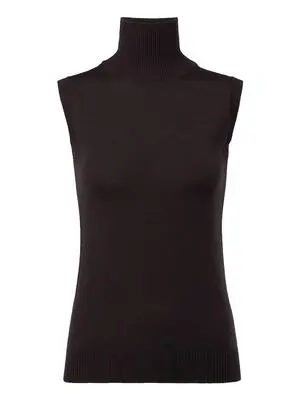 Sportmax Vertigo Knitted Virgin Wool Top - Brown