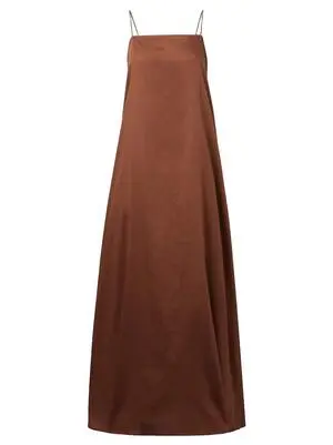 LESET Yoko Cotton Maxi Dress - Brown