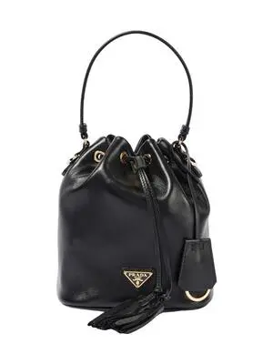 Prada Leather Bucket Bag - Black