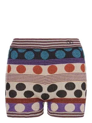 Valentino Garavani Polka-dot Jacquard Lamé Shorts - Multicoloured
