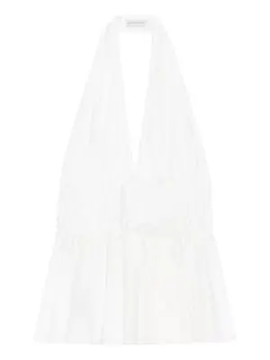 Dries Van Noten Gathered-detail Halter Top - White