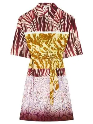 Dries Van Noten Tropical-print Wrap Dress - Red