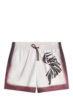 Dries Van Noten Ombre-trim Swim Shorts - White