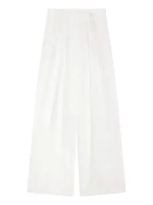 Dries Van Noten Pleated Wide-leg Trousers - White