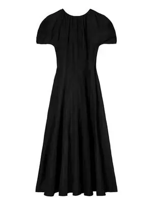 Tory Burch Puff-sleeve A-line Maxi Dress - Black
