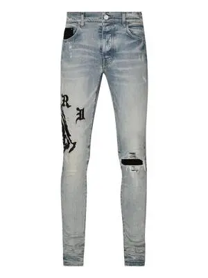 Amiri X Wes Lang Reaper Logo Jean - Blue
