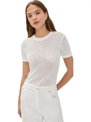 Joe's Jeans The Crochet Baby Tee - Ecru