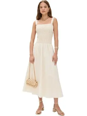 LE BOP Anastasia Smocked Maxi Dress - Ivory