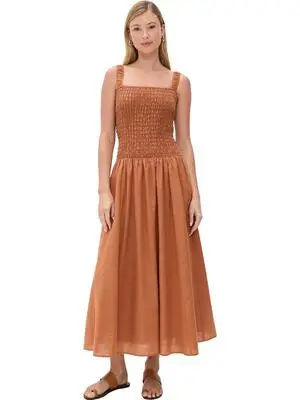 LE BOP Anastasia Smocked Maxi Dress - Pecan