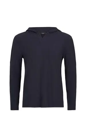 Vince Solid Cotton Knit Hoodie - Coastal